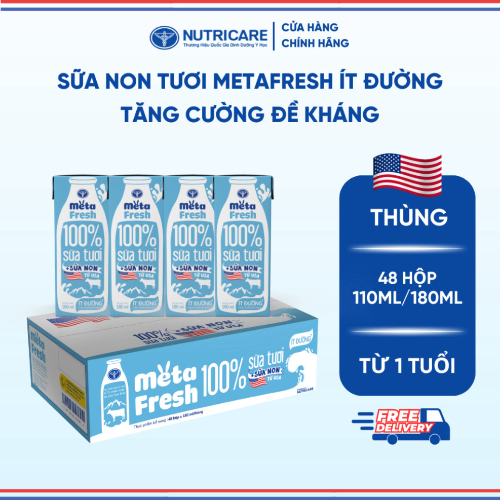 Thùng 48 Hộp Sữa Tươi META FRESH NUTRICARE Sữa Tươi Tiệt Trùng Bổ Sung ...