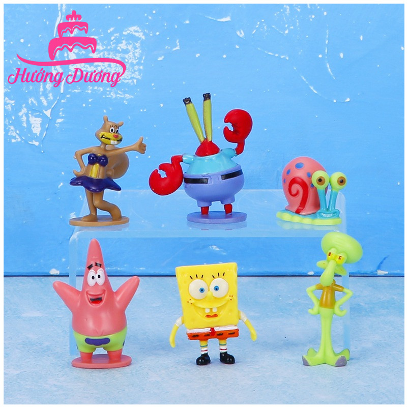 Mô Hình 6 Nhân Vật Chú Bọt Biển Spongebob Tinh Nghịch, Trang Trí Bánh ...