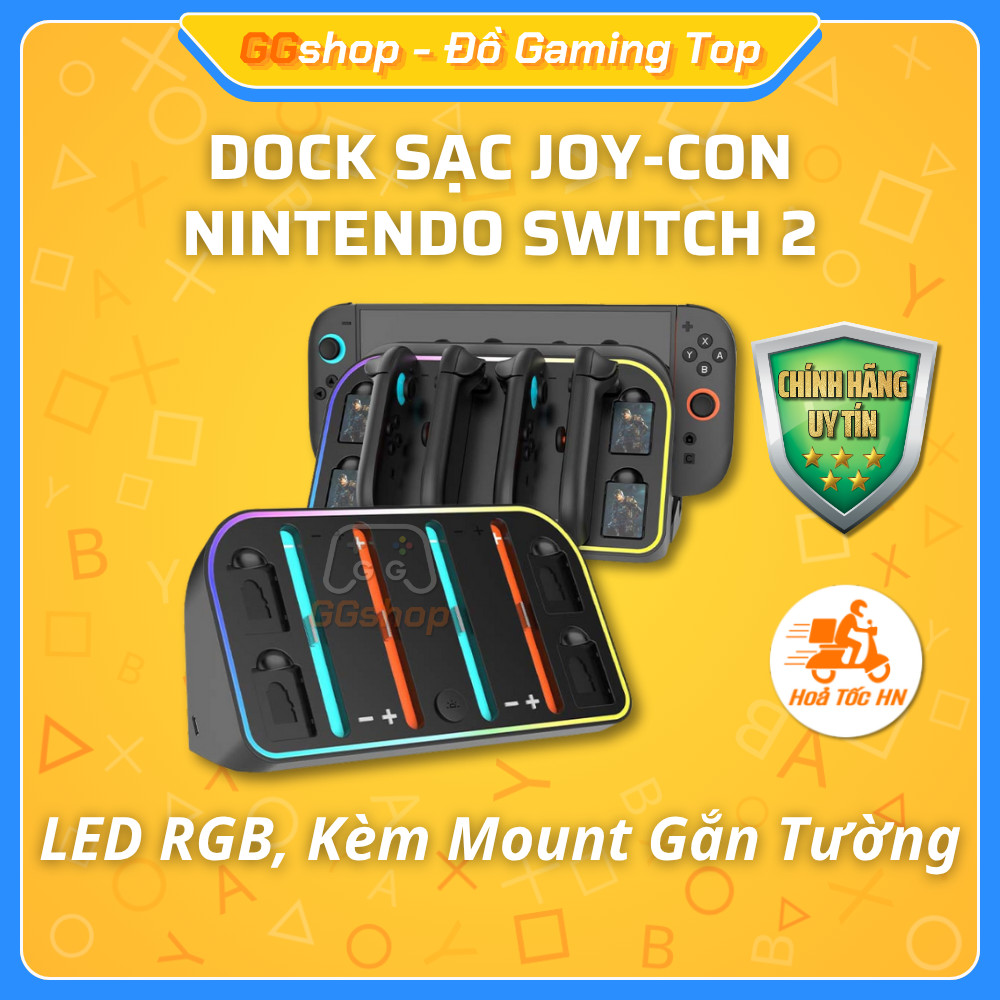 Dock Sạc Joycon HBS LED RGB Cho Nintendo Switch 2 | Shopee Việt Nam