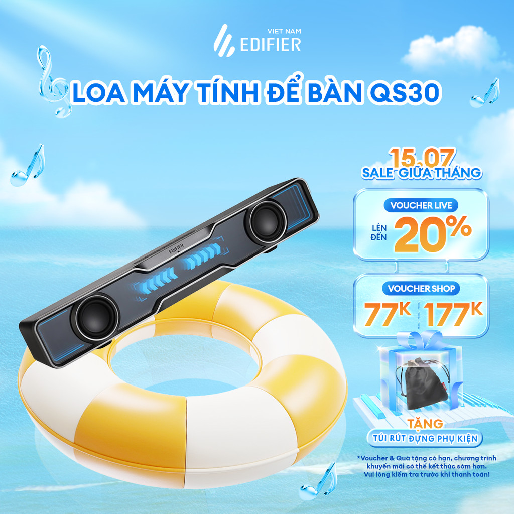 Loa Máy Tính Để Bàn Bluetooth EDIFIER QS30 | Công Suất 5W | Tích Hợp Micro | Hiệu Ứng Ánh Sáng ...