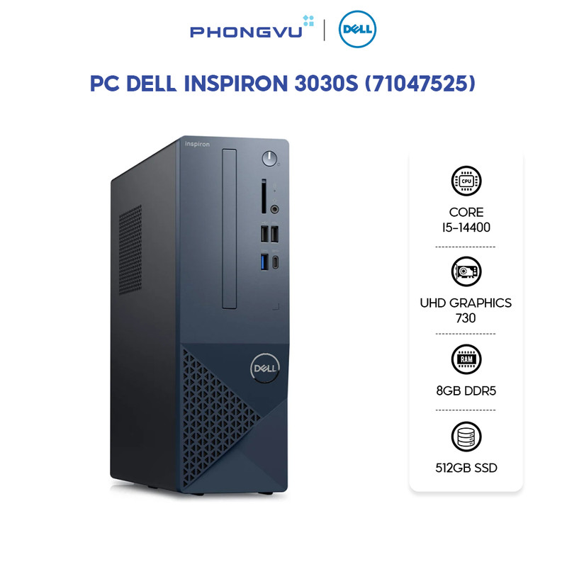 PC Dell Inspiron 3030S (i5-14400 | 8GB DDR5-4400 | 512GB SSD | Intel ...