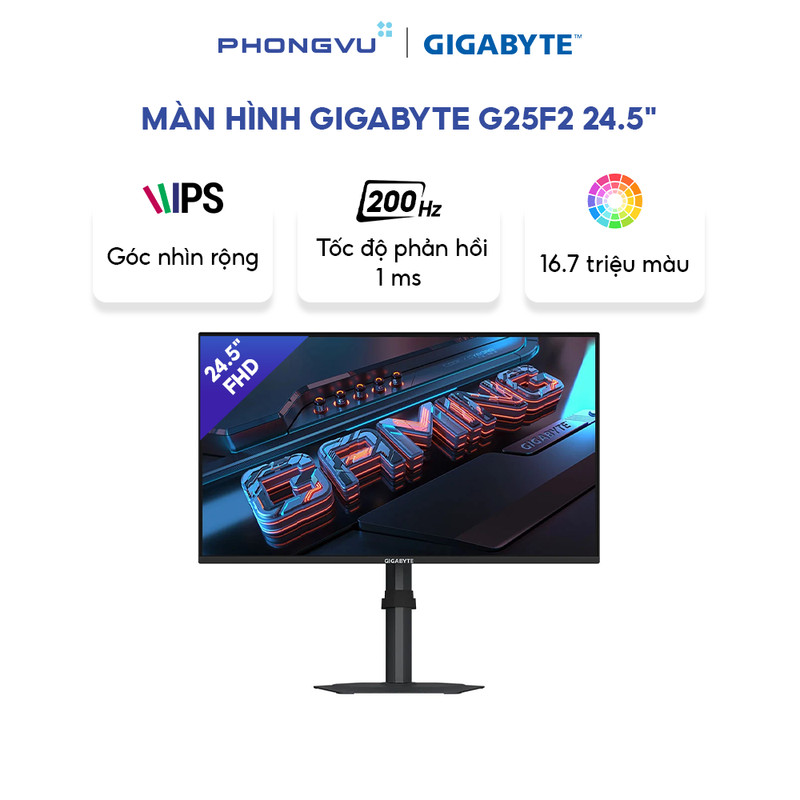Màn hình LCD Gigabyte 25 inch G25F2 (Full HD/ IPS/ 200Hz/ 1ms ( GTG ...