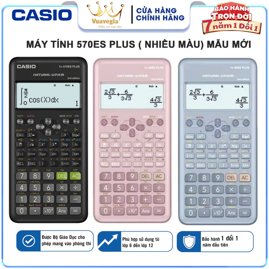 Máy Tính Casio FX 570ES Plus Chính Hãng, Giá Tốt, Đảm Bảo | Shopee Việt Nam