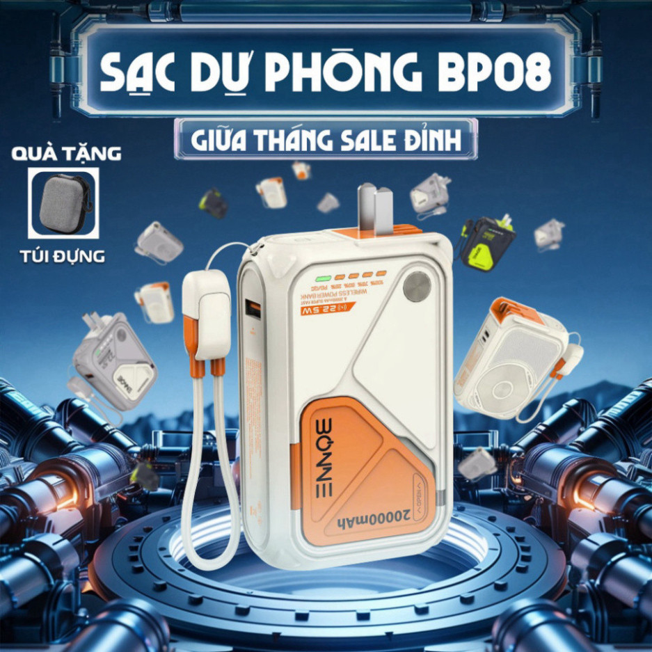 Sạc Dự Phòng BP08, Củ Sạc Nhanh BONNE BP08 By BONNETECH, Sạc Dự phòng 10.000 mAh 20.000 mAh ...