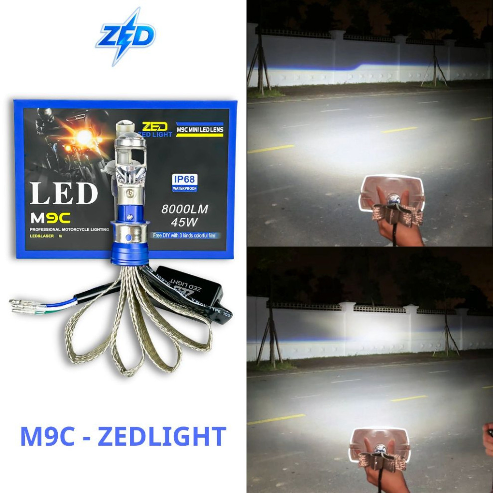 Đèn Pha LED Bi Cầu M9C ZED LIGHT 45W Siêu Sáng, Chiếu Xa 150m, Lắp Xe ...