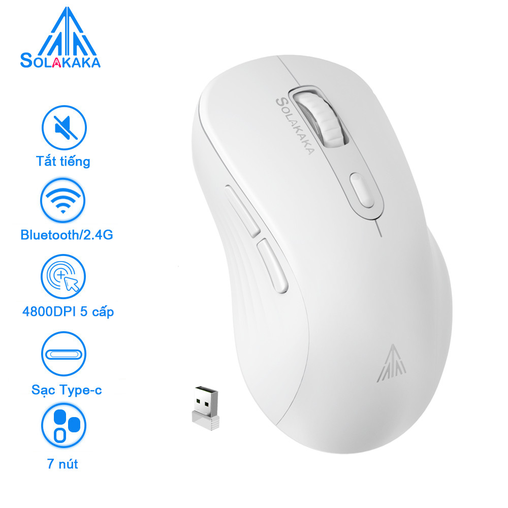 Chuột Không Dây SOLAKAKA SM66-2.4G/Bluetooth | Thiết Kế Nút Êm Ái Không ...