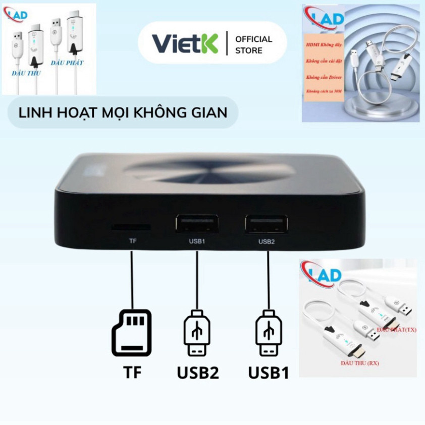 Android TVBox VietK VBox 8K, Android 12, GPU 8K hỗ trợ 4K Ultra HD, Ram ...