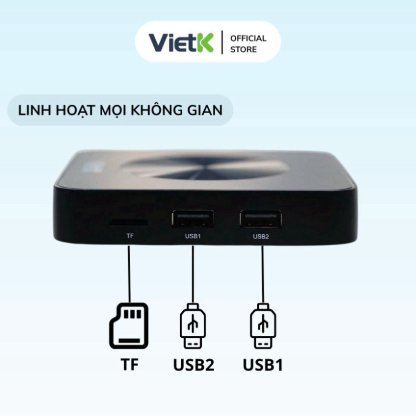 VietK VBox 8K chính hãng 2025, Android 12, GPU 8K hỗ trợ 4K Ultra HD ...