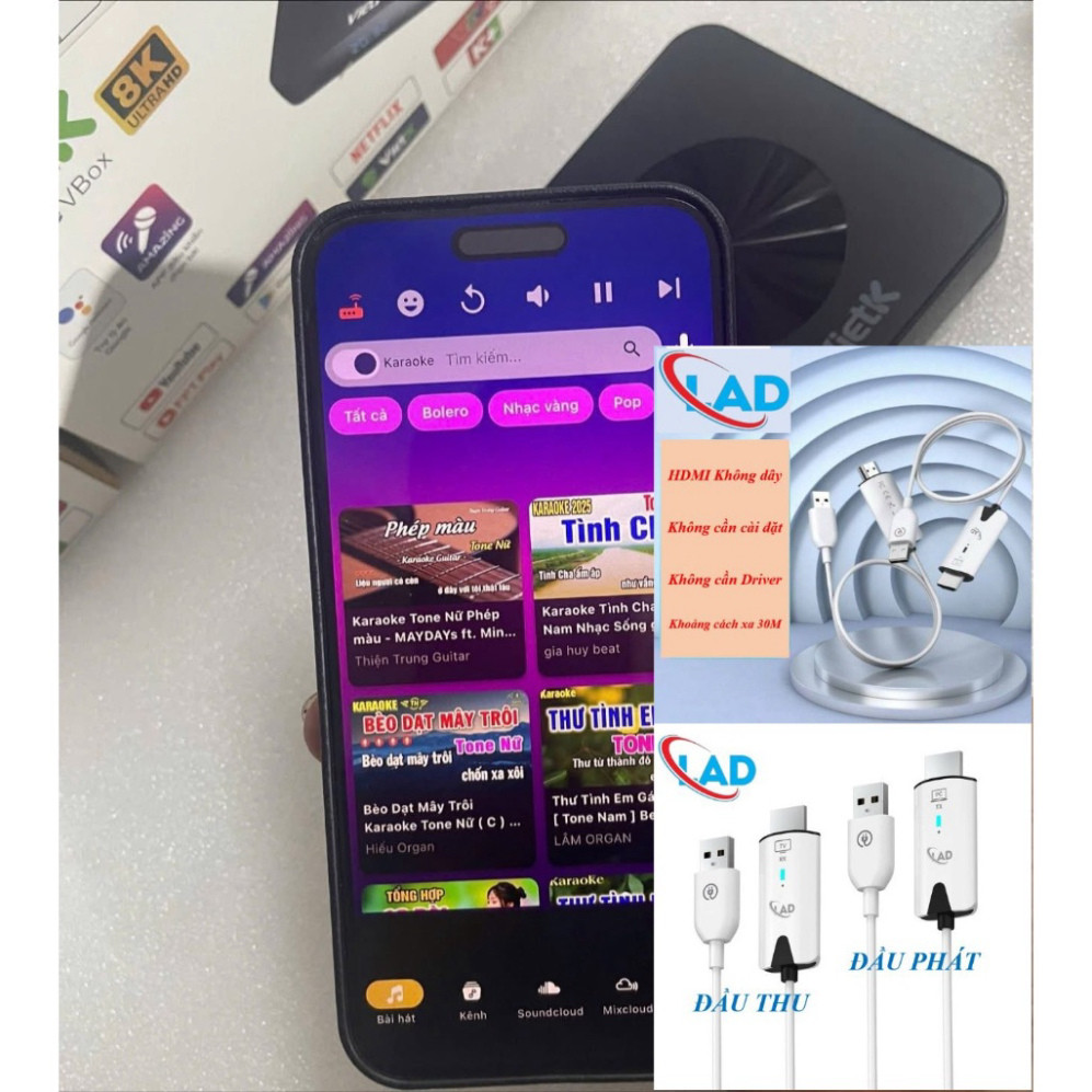 Đầu karaoke VietK VBox 8K - Android 12, hỗ trợ 4K Ultra HD, RAM 2GB ...