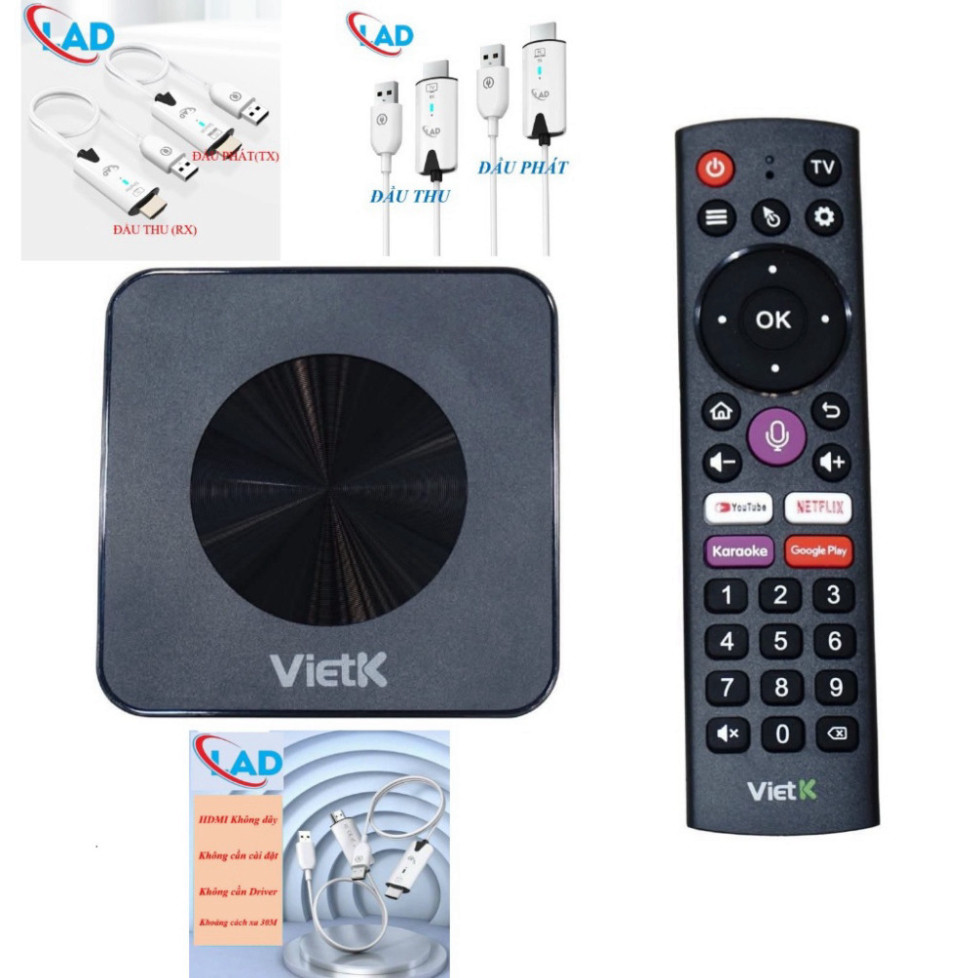 Android TV Box VietK VBox 8K, Chạy Android 12, GPU hỗ trợ 8K, 4K Ultra ...