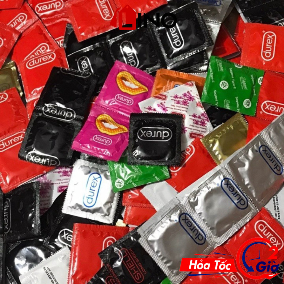 ```Bao Cao Su Durex (Bán Lẻ 1 Chiếc) - Nhiều Loại, Siêu Mỏng, Gai, Gel Đa Dạng, Kích Thước 52mm ...