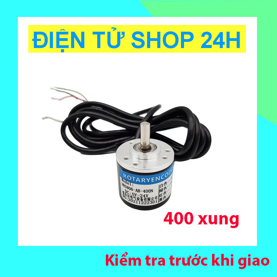 Encoder 400 xung 5–24VDC – Cảm biến quay trục AB 2 pha, xung vuông TTL ...