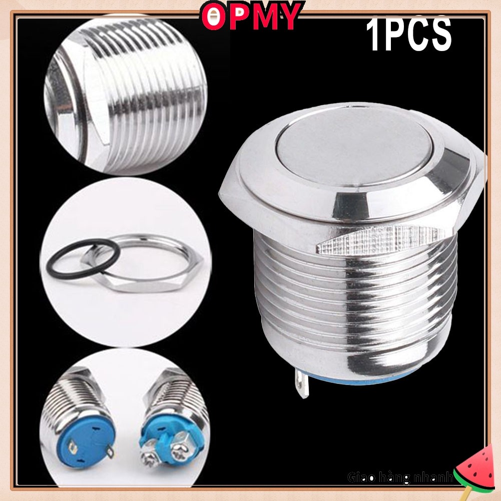 【24hours ship】12V 16mm Metal Waterproof Push Button Momentary NO Switch ...