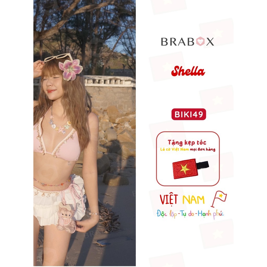 Bikini 2 mảnh [CÓ SẴN] vỏ sò BLUE SHELLA BRABOX BIKI49 | Shopee Việt Nam