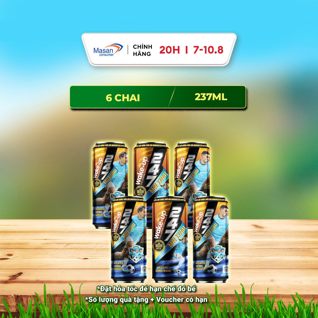 Nước tăng lực Wakeup 247 vị Cà phê hương Whisky- Lốc 6 Lon x 320ml | Shopee Việt Nam