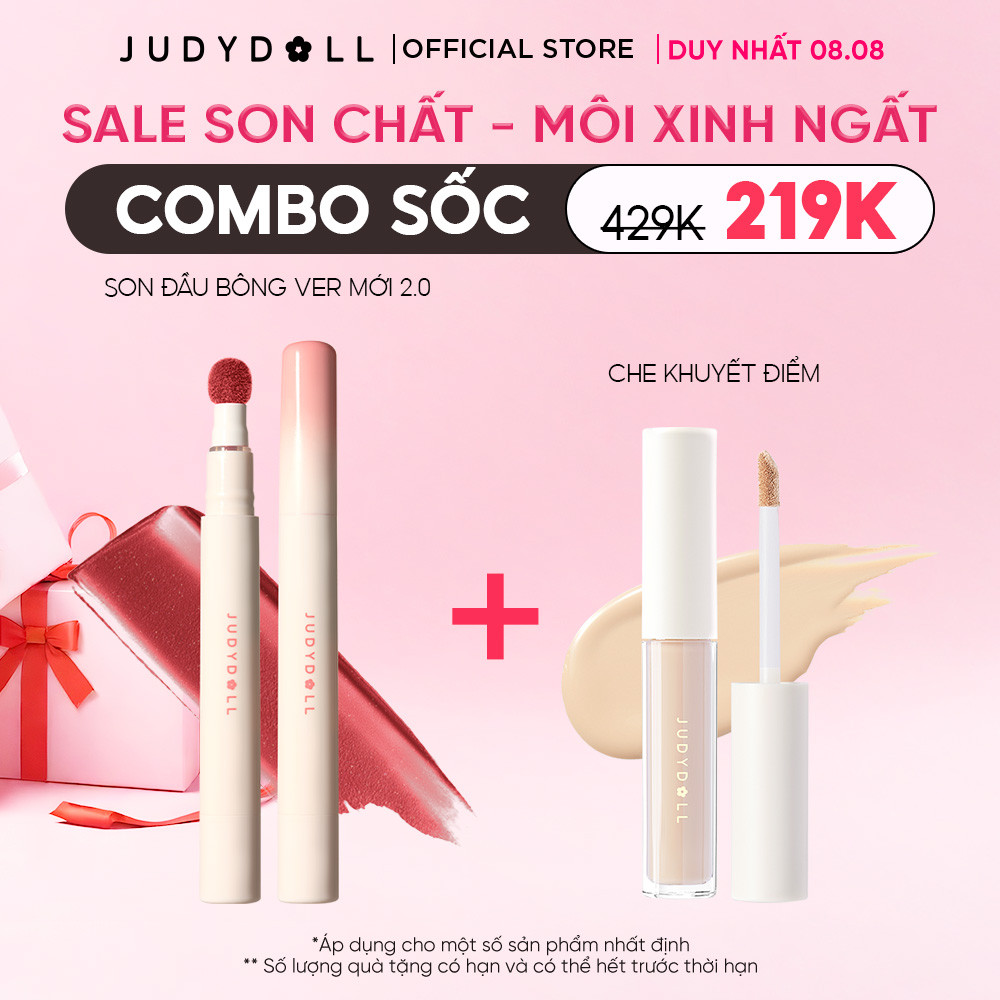 [COMBO 2] Combo Son Đầu Bông 2.6ml & Kem Che Khuyết Điểm 3.2g Lâu Trôi ...