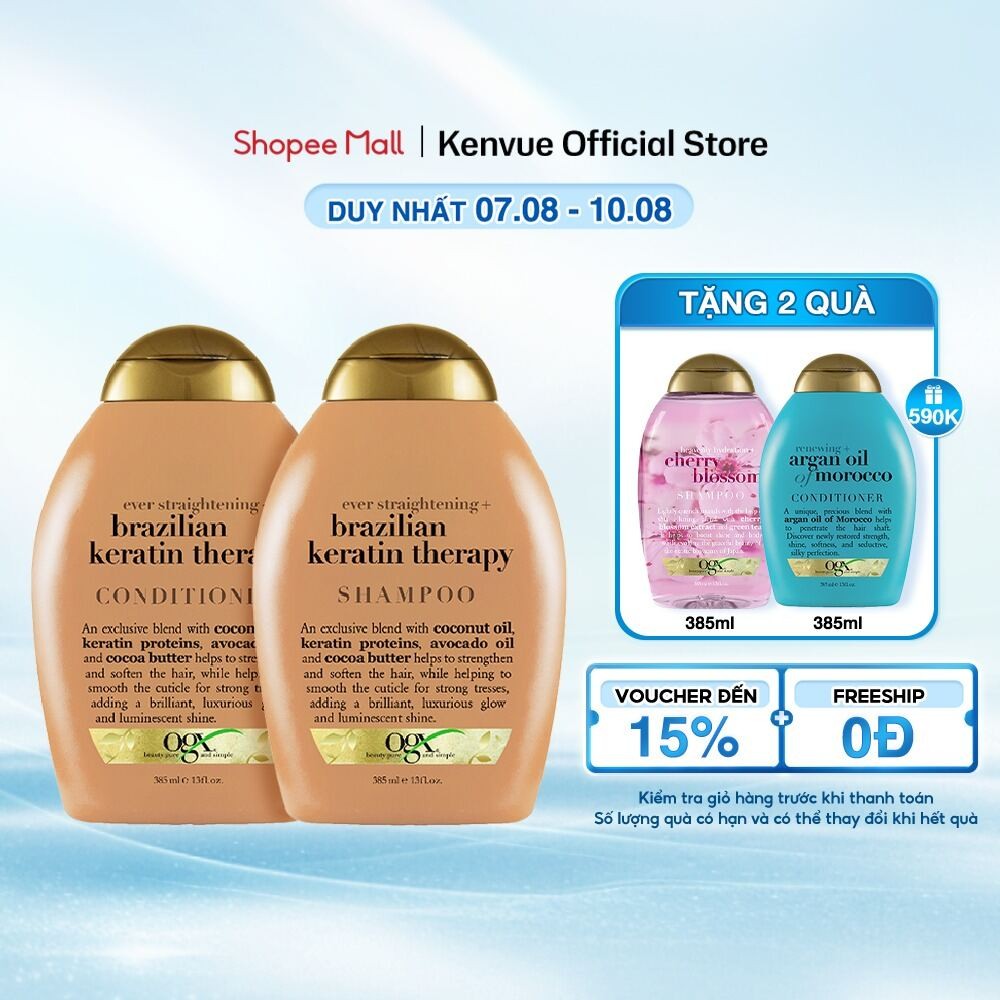 [HSD 2026] Bộ 2 Chai Dầu gội và dầu xả OGX - Dung Tích 385mlx2 | Shopee Việt Nam