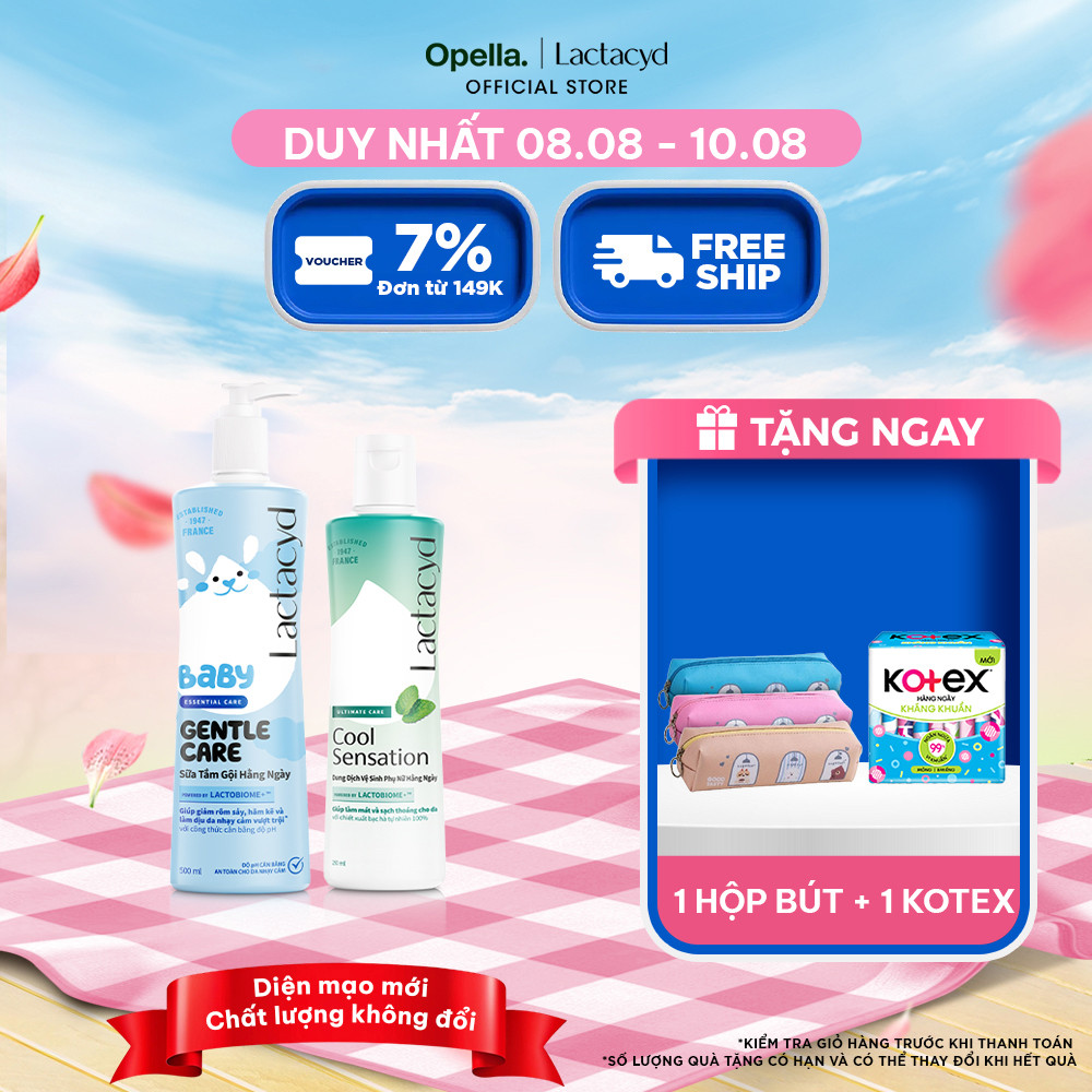Bộ 1 Chai DDVS Phụ Nữ Lactacyd Cool Sensation 250ml + 1 Sữa Tắm Gội Trẻ ...