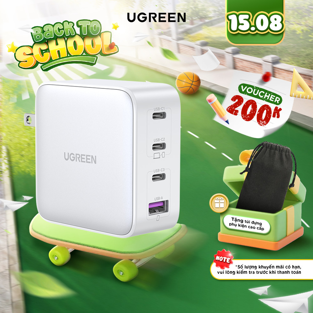 [15.7 XẢ HÀNG] Củ sạc nhanh 65W/100W CD224/CD226 Ugreen Nexode GaN 4 cổng Sạc Nhanh PD USB BH 18 ...
