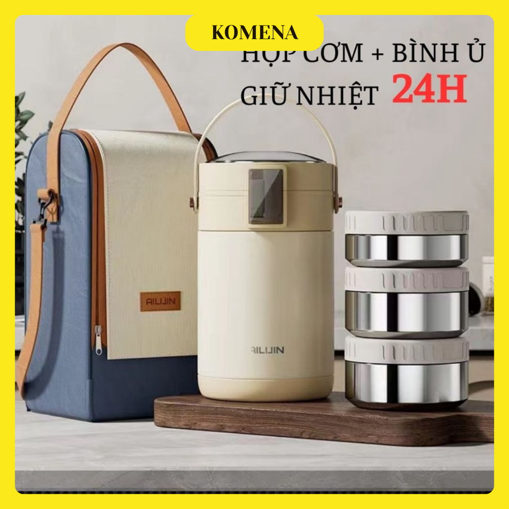 [BẢN NÂNG CẤP] Hộp Cơm Giữ Nhiệt Bình Ủ AILIJIN Thép Không GỈ 316L, Giữ ...