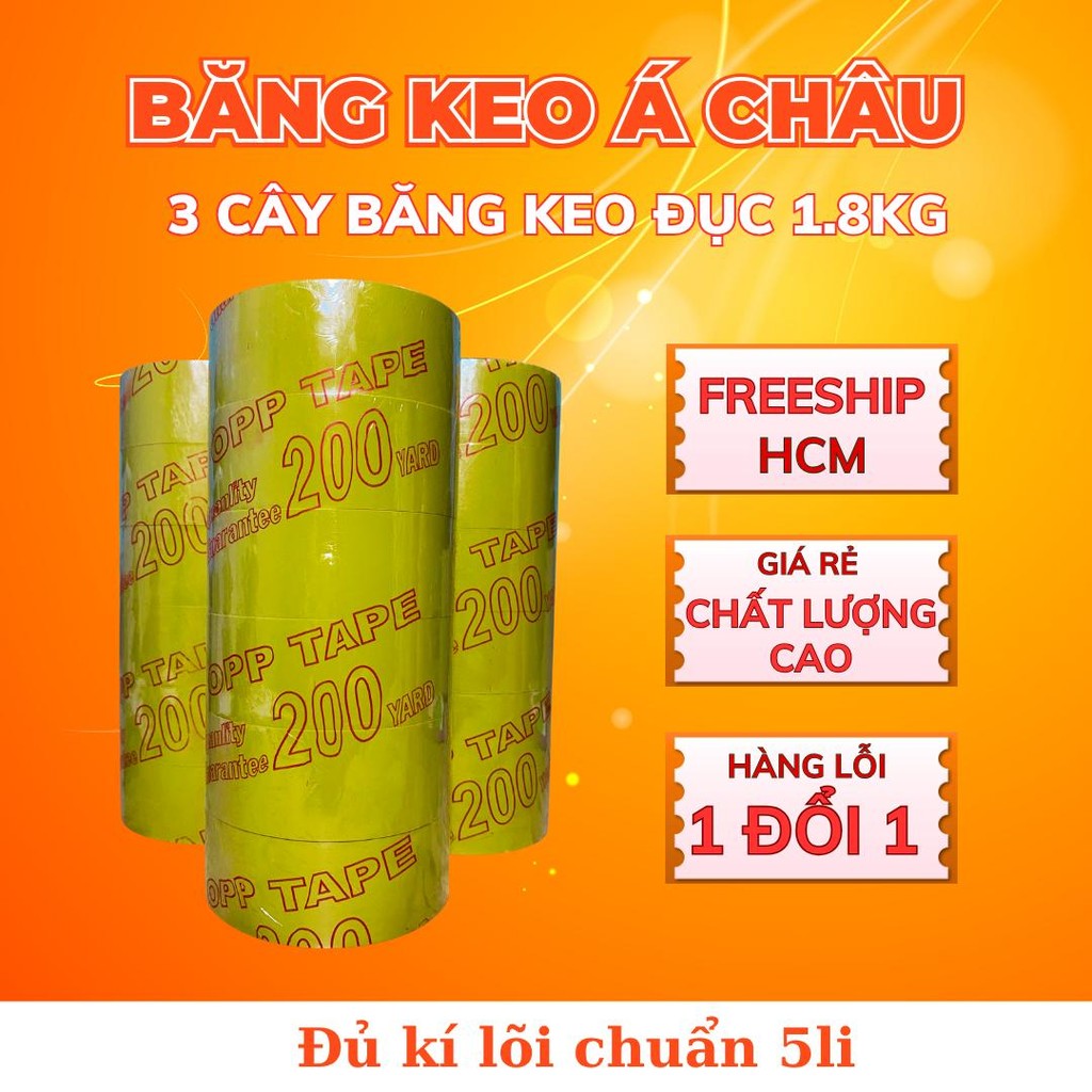 Combo 3 Cây Băng Keo Đục 1.8Kg – 200Yard – Lõi 5li | Kéo Êm – Dính Chặt ...