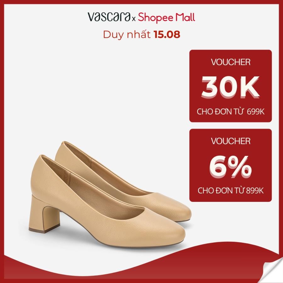 [Voucher 30K | 15.8] Vascara Giày Bít Mũi Tròn Block Heel Basic - BMN 0730 | Shopee Việt Nam