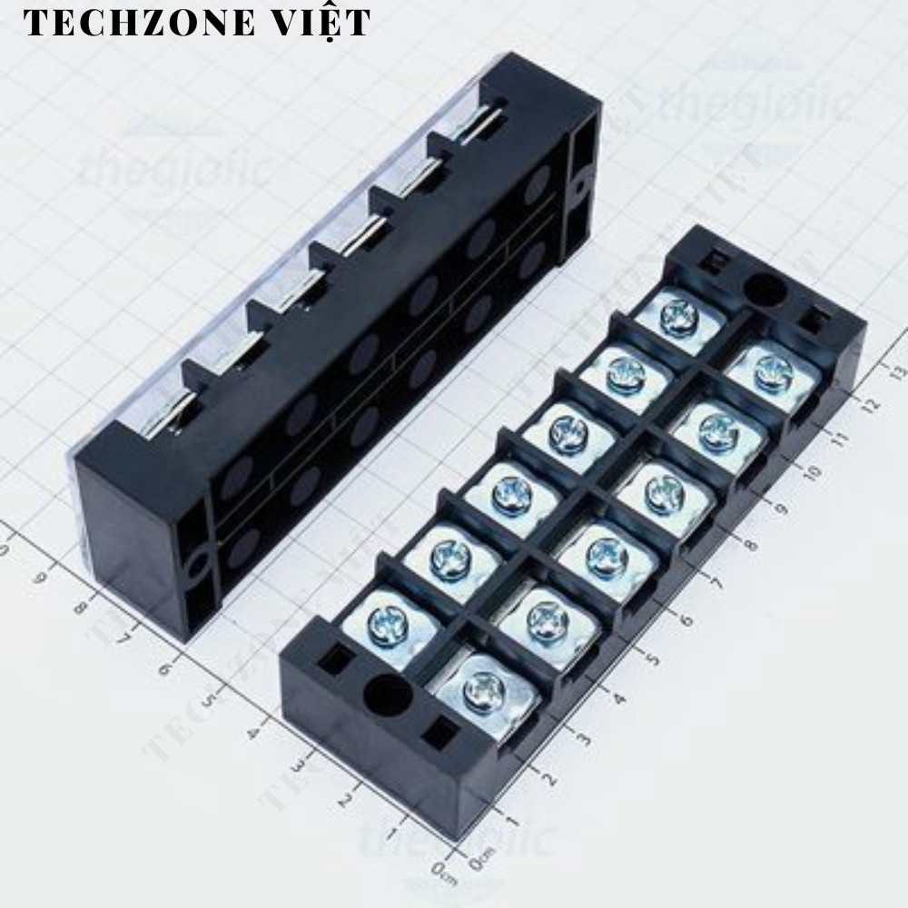 TB4506 Cầu Đấu Điện, Terminal Khối Tủ Điện 6 Cực 45A 600V Cỡ Dây 0.5-4mm2 TechZone Việt | Shopee ...