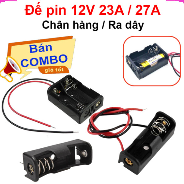 Đế Pin 12V 23A 27A ra dây, chân hàn , Pin 12V | Shopee Việt Nam