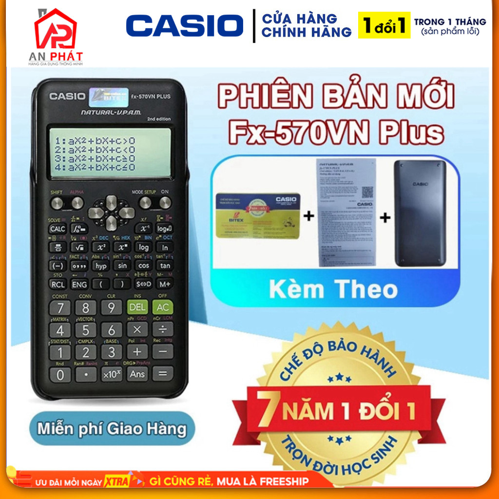 Máy tính Casio FX-570VN Plus New (Phiên bản 2) dành cho học sinh cấp 2 ...