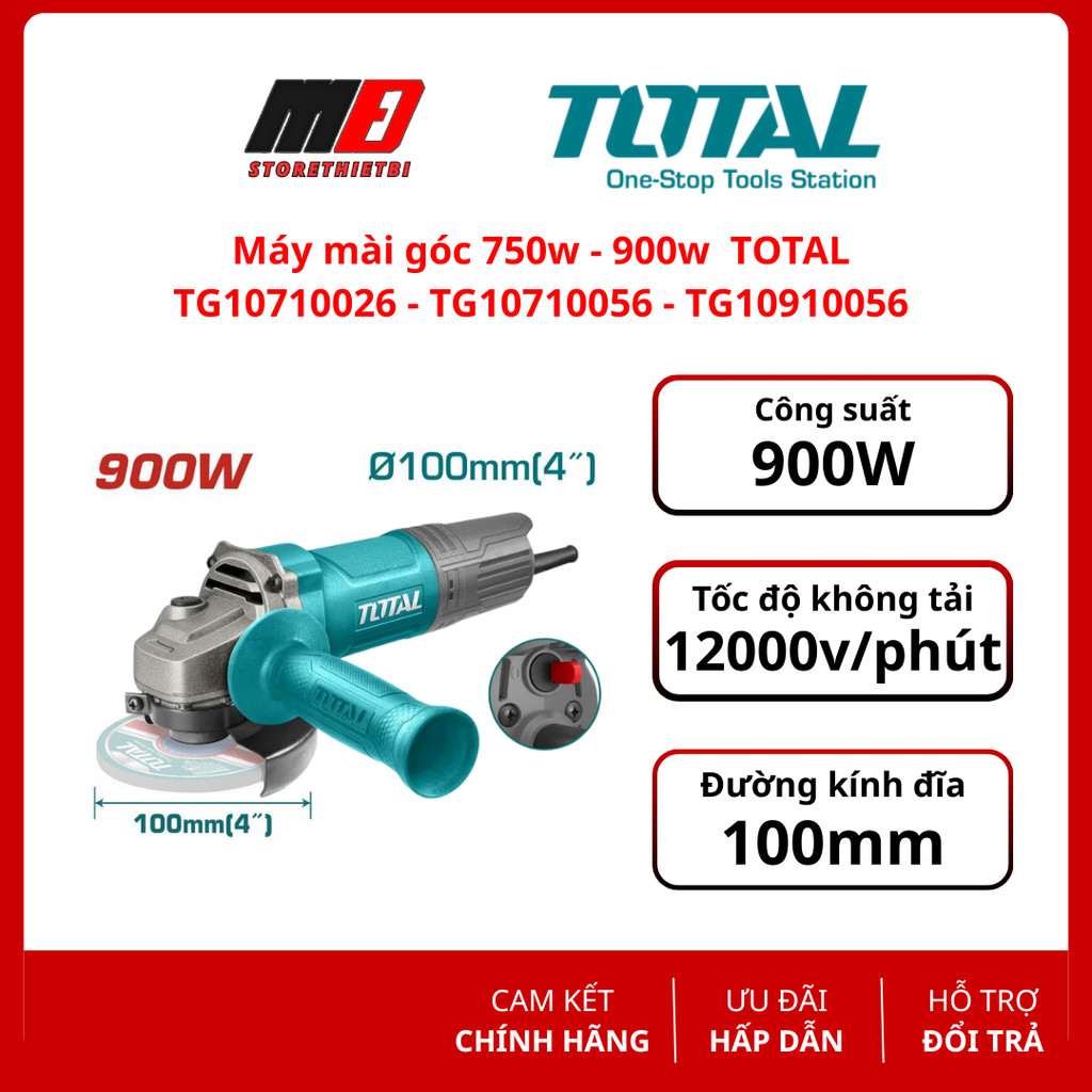Máy mài góc 750w - 900w công tắc trượt hông - công tắc đuôi TOTAL ...