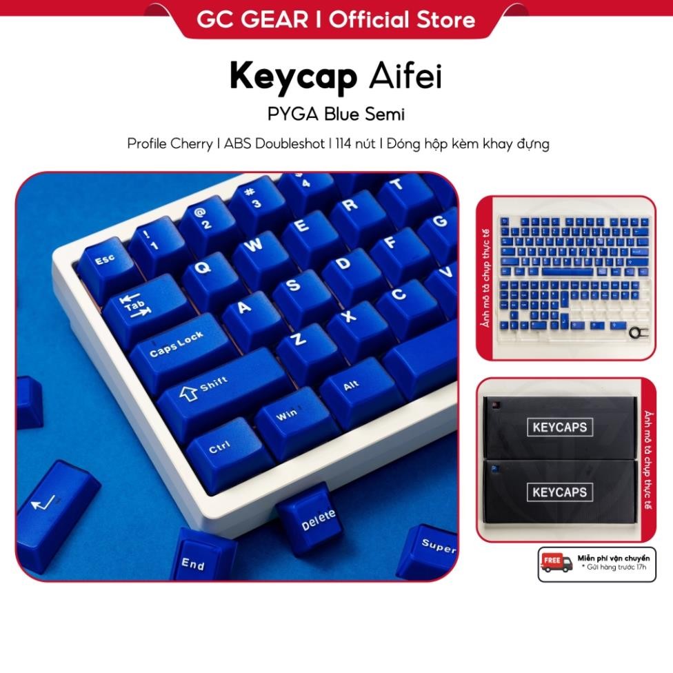 Keycap Aifei PYGA Blue Semi-Transparent ABS Doubleshot Cherry Profile ...