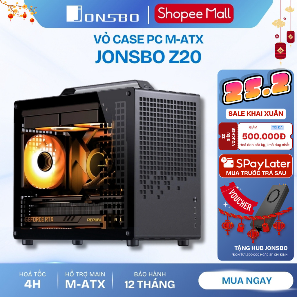 Vỏ Case PC Jonsbo Z20 Black – Kính cường lực, Hỗ trợ Micro-ATX/ITX, GPU ...