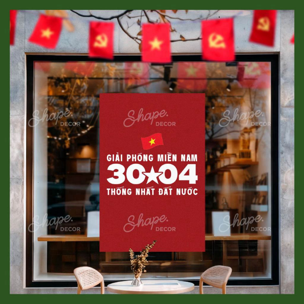 Poster Dán Kính Trang Trí 30 Tháng 4 Việt Nam – Sticker Việt Nam Chống ...