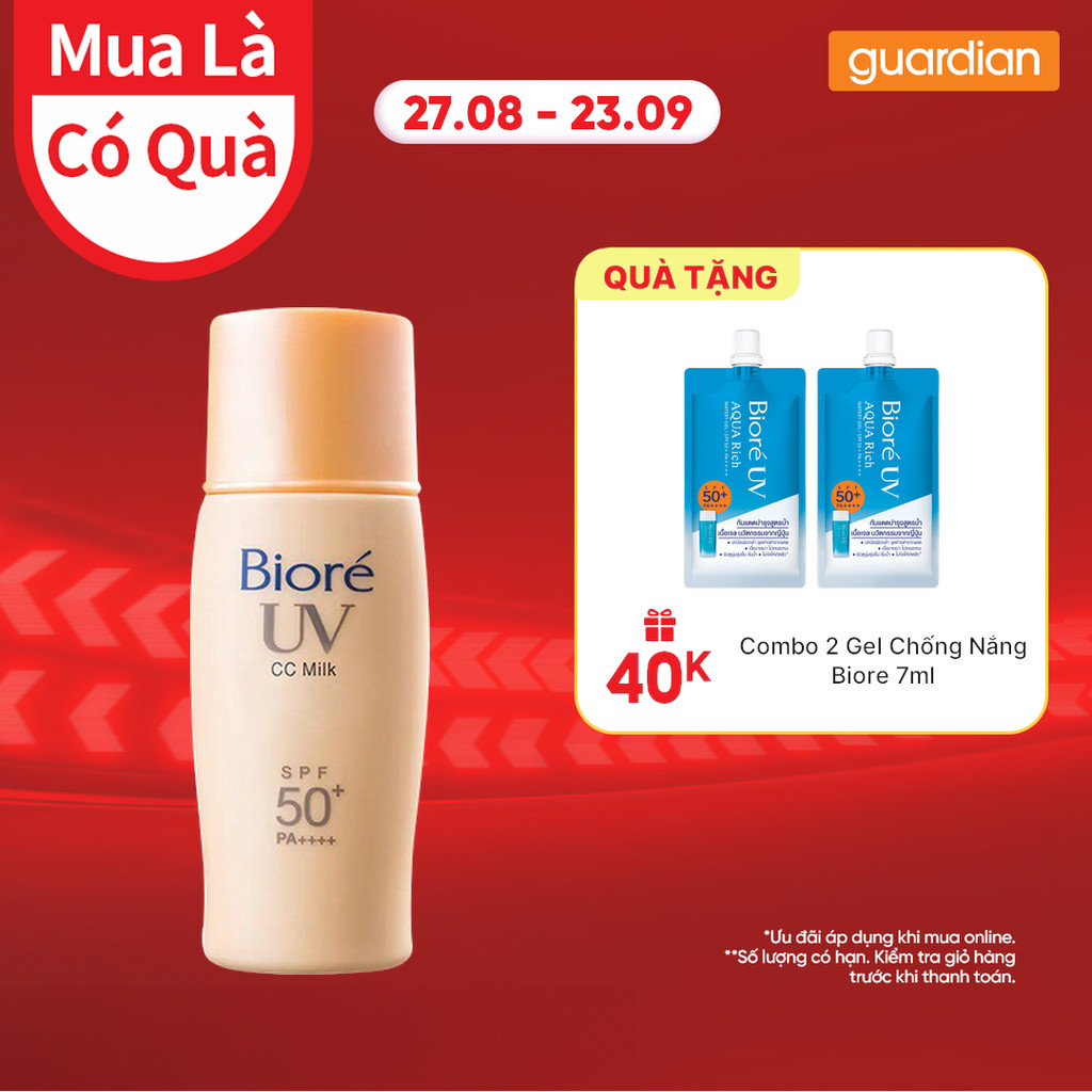 Sữa Chống Nắng Che Khuyết Điểm Làm Đều Màu Da Biore CC Milk SPF50+ PA ...