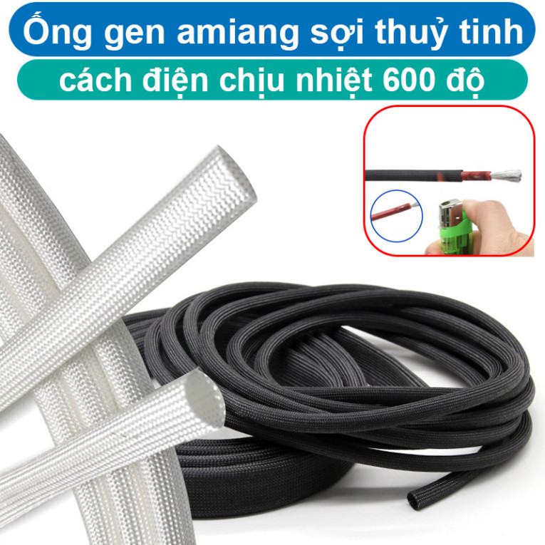 Ống gen amiang cách điện chịu nhiệt 600 độ sợi thuỷ tinh loại tốt ...