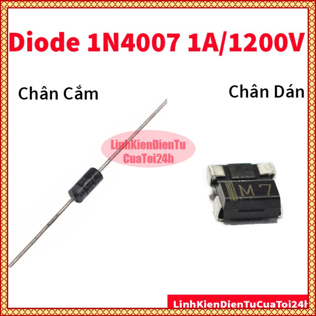 [RẺ VÔ ĐỊCH] Túi 10 Con Diode Chỉnh Lưu Dòng 1A/1200V 1N4007 IN4007 DO ...