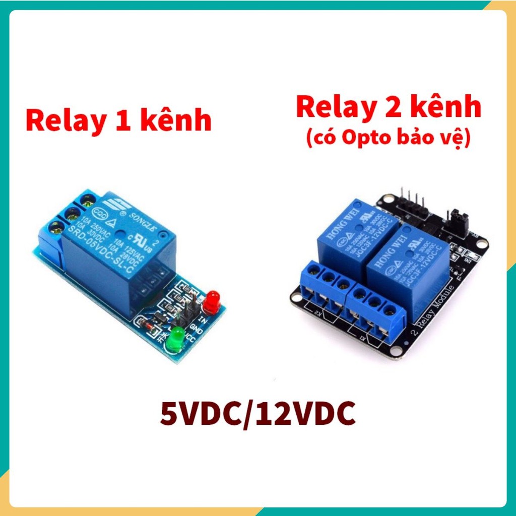 Module Relay 5VDC 12VDC 1 Kênh 2 Kênh - Mạch Relay 5V 12V 1 kênh 2 Kênh ...