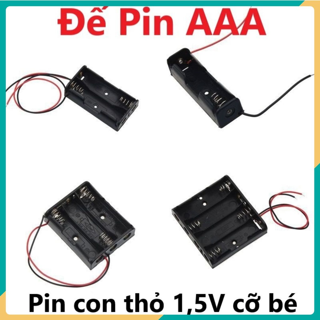 Đế Pin AAA Không Nắp 1 Pin, 2 Pin, 3 Pin, 4 Pin - Đế Pin Tiểu AAA (Cỡ ...