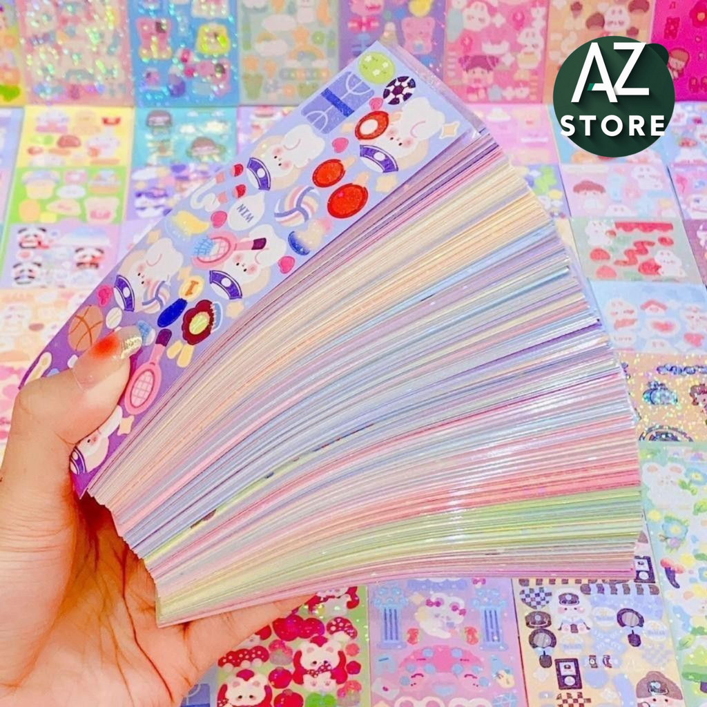 【AZ STORE】 100 Miếng Dán Trang Trí Kim Tuyến - Sticker lấp lánh trang ...