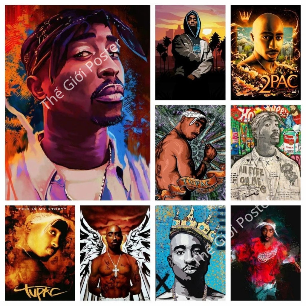 [107] Poster Hip Hop Tupac 2PAC Rap Star Trang Trí Nhà Cửa - Áp phích ...