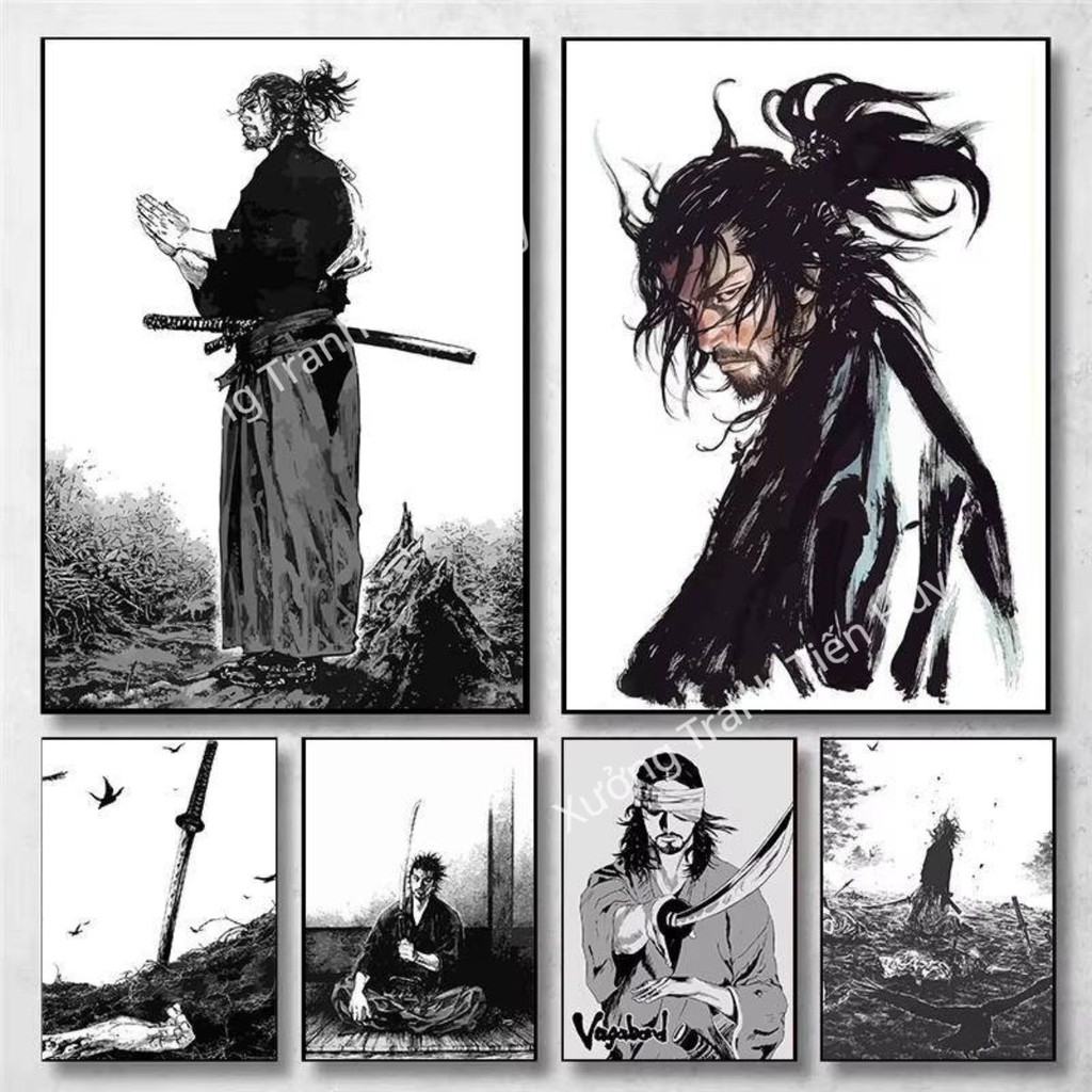 (X136) Tranh dán tường Anime Nhật Bản Miyamoto Musashi Vagabond - Áp ...