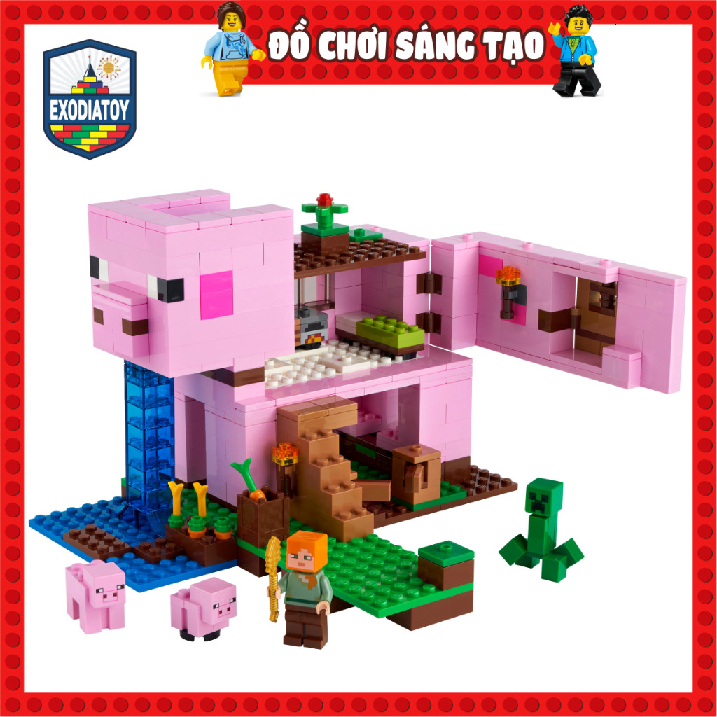 Mô hình Minecraft Ngôi Nhà Heo : The Pig House - Đồ Chơi Lắp Ghép Sáng ...