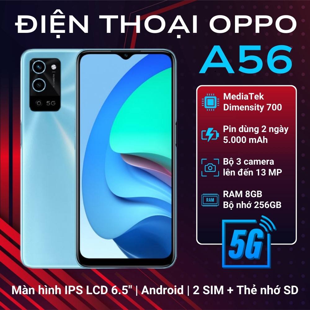 Điện Thoại OPPO A56 5G 8GB/256GB–Hiệu Năng Mượt Mà, Thiết Kế Sang Trọng ...