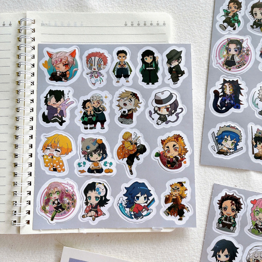 100 sticker kimetsu no yaiba không trùng nhau trang trí sổ điện thoại ...