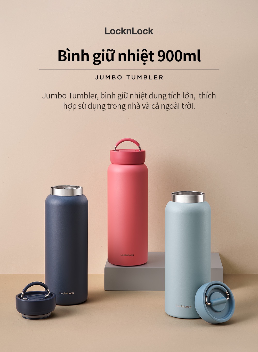 Bình giữ nhiệt Lock&Lock Jumbo Tumbler 900 ml - 3 màu (xanh dương nhạt ...