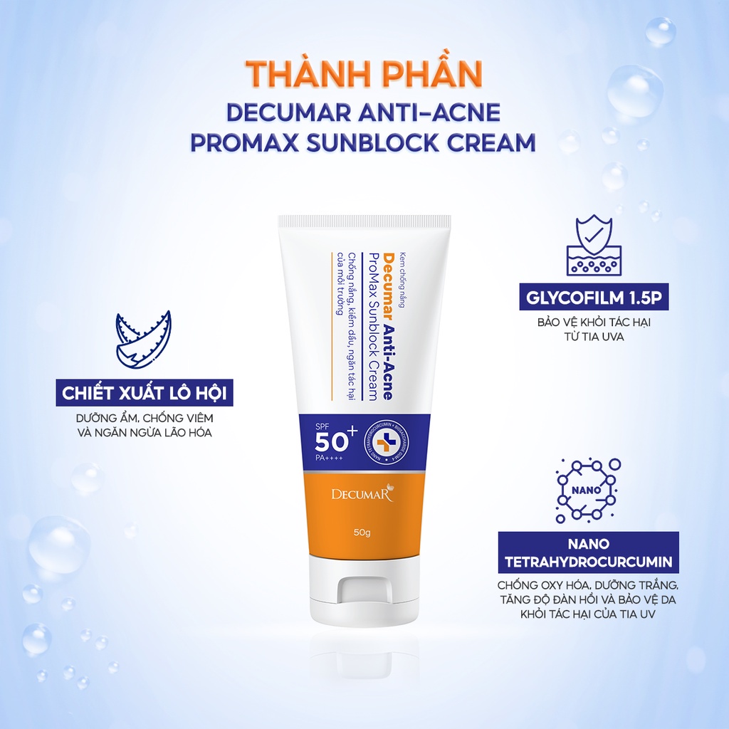 Kem chống nắng Decumar Anti-Acne Promax Sunblock SPF Cream SPF50+ - AJA ...