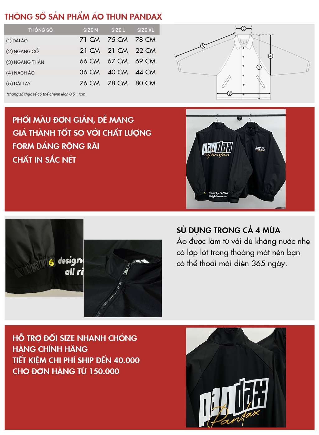 Áo khoác dù local brand nam nữ pandax big logo , áo khoác gió bigsize unisex , jacket form rộng ...