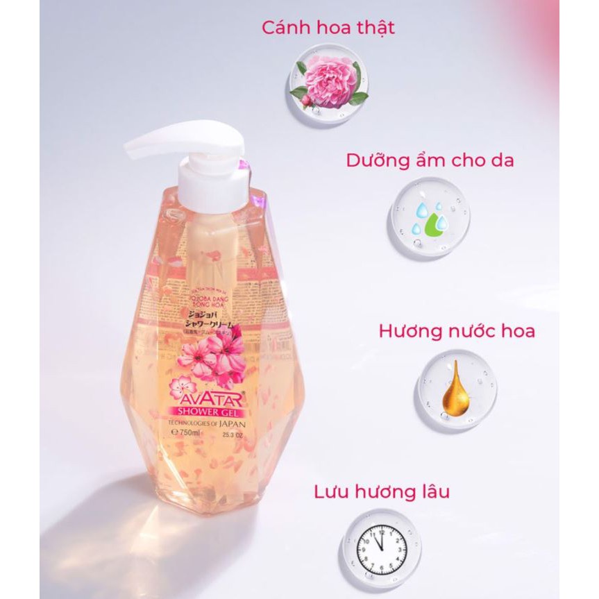 Sữa Tắm Nước Hoa Avatar Shower Gel Jojoba Thơm Lâu Mịn Da Chai 750ml ...