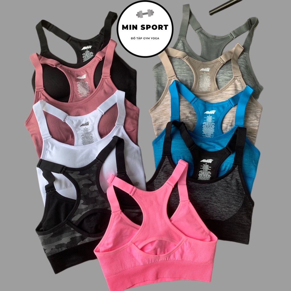 Áo Bra Thể Thao Tập Gym Yoga AVIA 2 Dây Vải Dệt Kim Cao Cấp Giữ Ngực ...