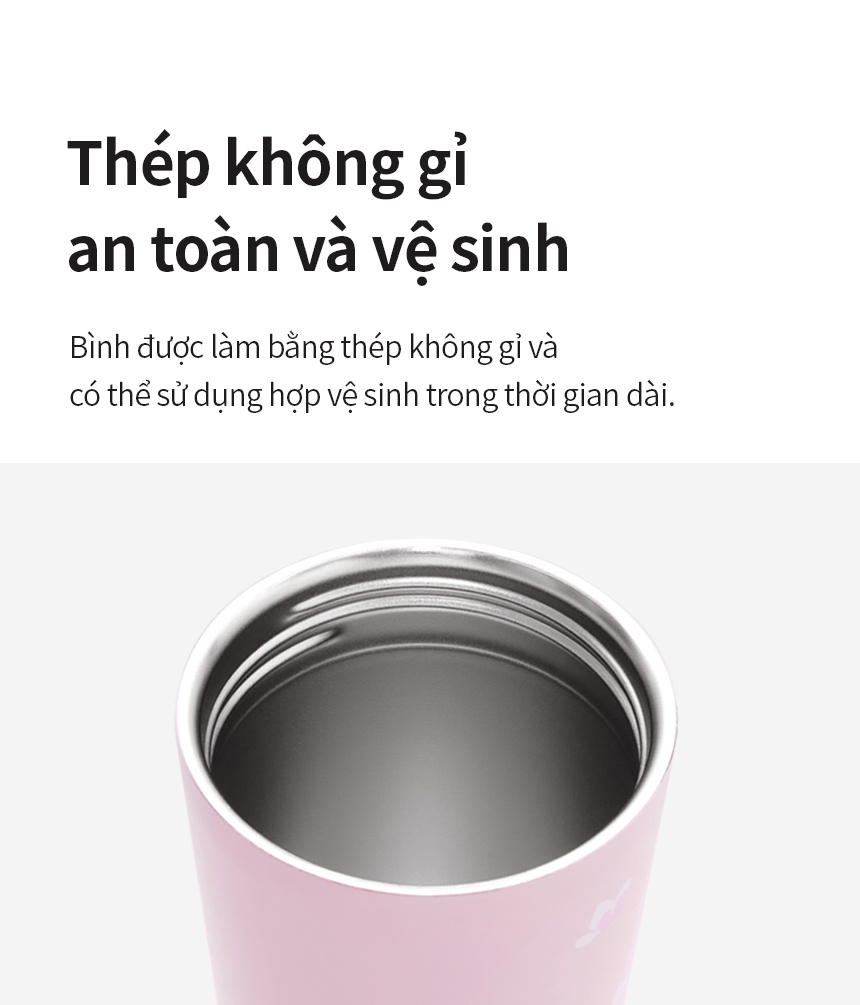 Ly giữ nhiệt LocknLock 550ml LHC3249 Hoa anh đào, Hàng chính hãng mở nắp 1 chạm, inox 316l ...